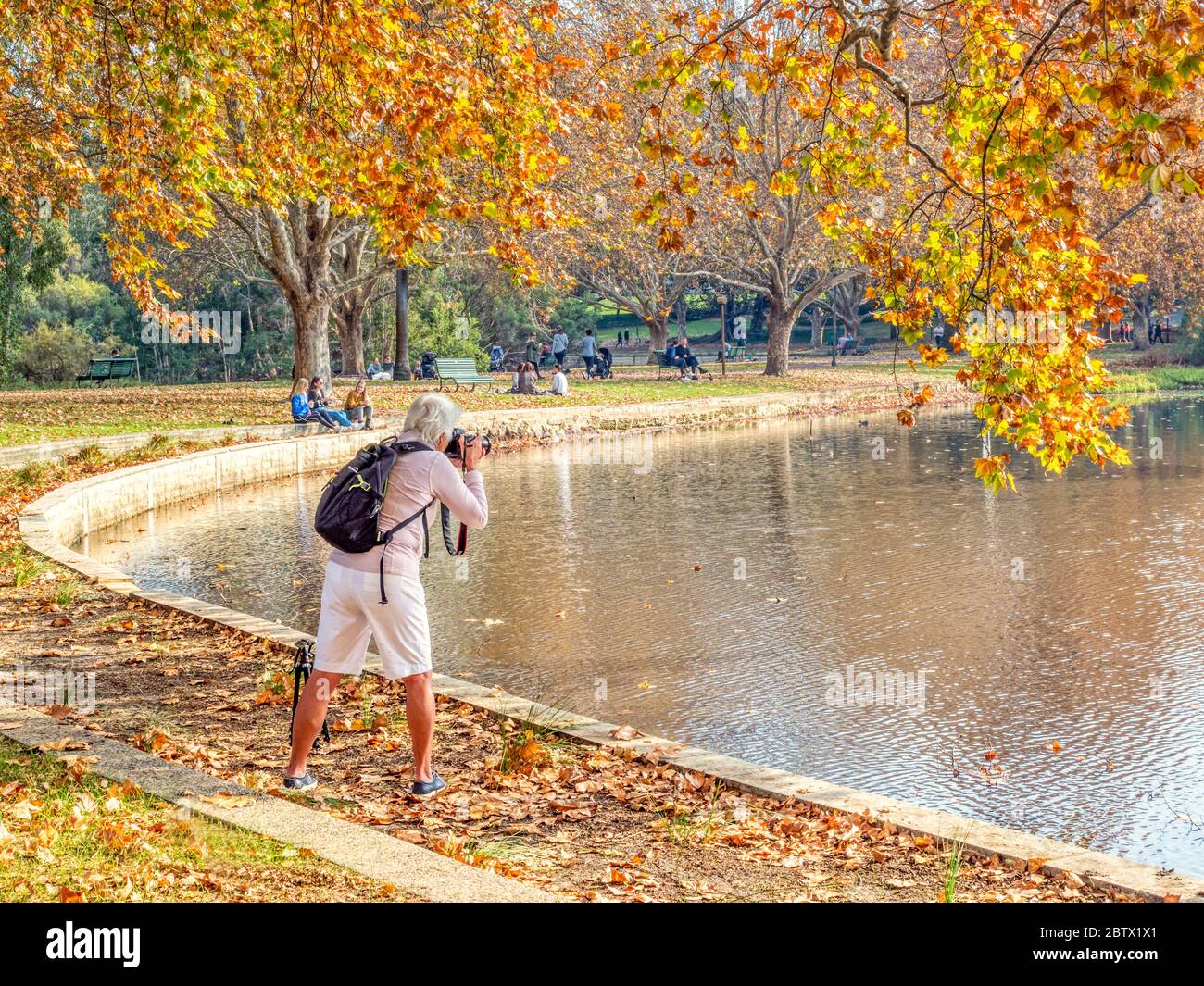 PERTH, AUSTRALIA - MAY 16, 2019: An unidentified woman photographing ...