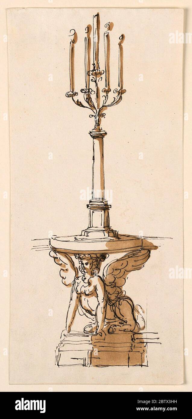 Design for Arabesque in Candelabra Form Probably for the Red Room in ...
