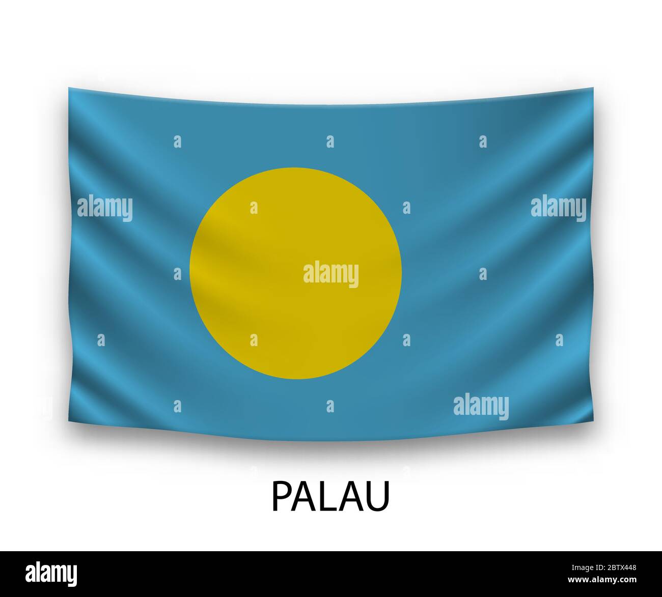 Hanging silk flag of Palau. Vector illustration Stock Vector Image ...