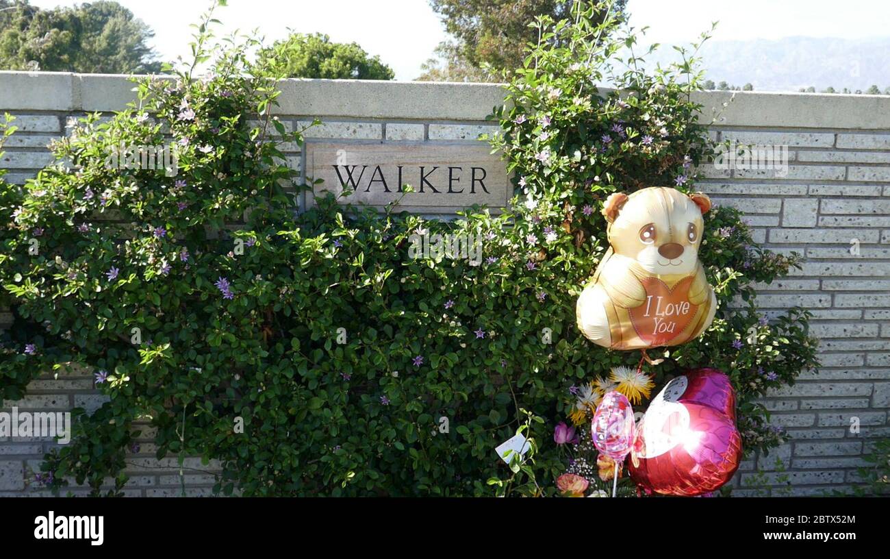 Los Angeles, California, USA 27th May 2020 A general view of atmosphere of Paul Walker's Grave ...