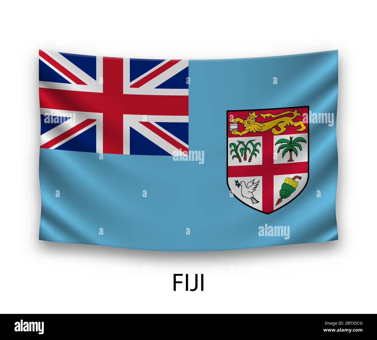 Hanging silk flag of Fiji. Vector illustration Stock Vector Image & Art ...