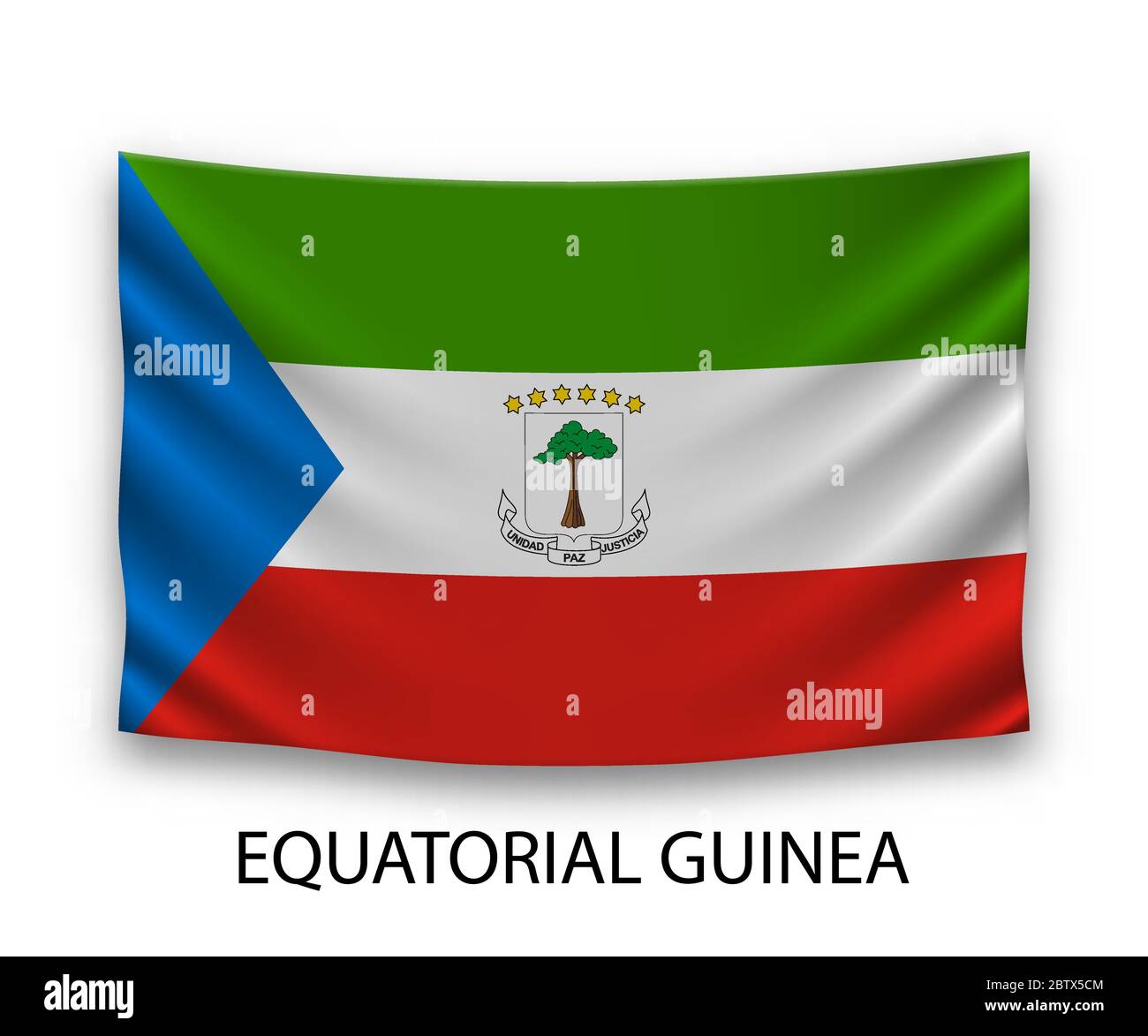 Hanging silk flag of Equatorial Guinea. Vector illustration Stock Vector Image & Art - Alamy