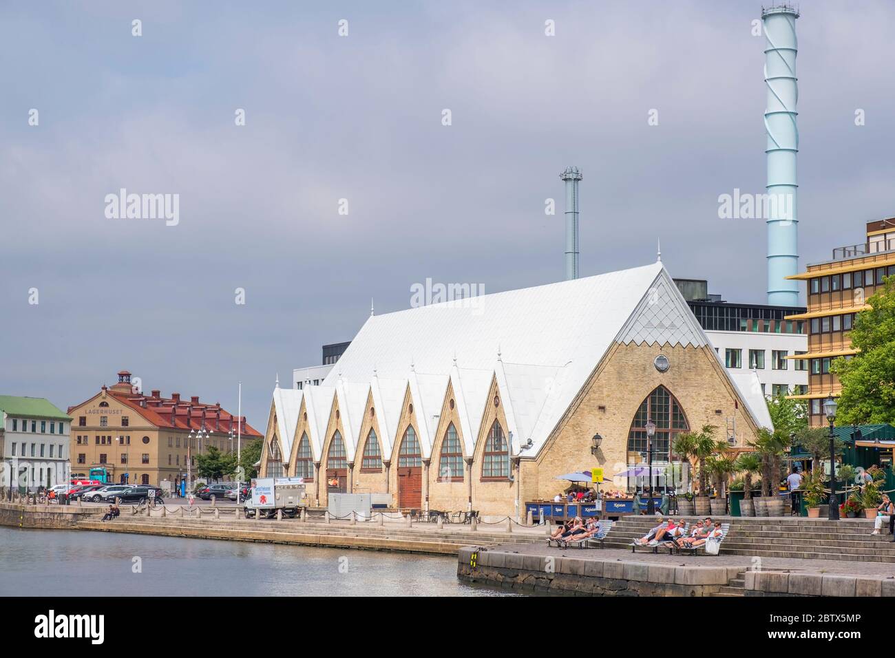 People resting at the Fish Church in Gothenburg Stock Photo - Alamy