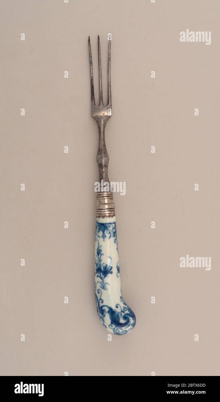 Fork with Porcelain Handle. Research in ProgressFork has three curved ...