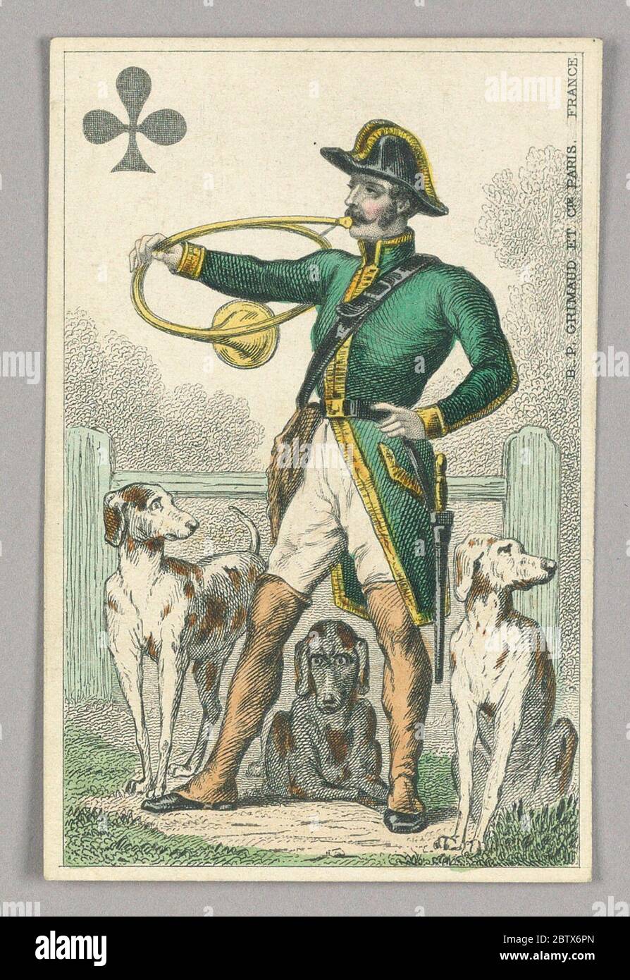 French Huntsman Jack of Clubs from Set of Jeu ImperialSecond ...