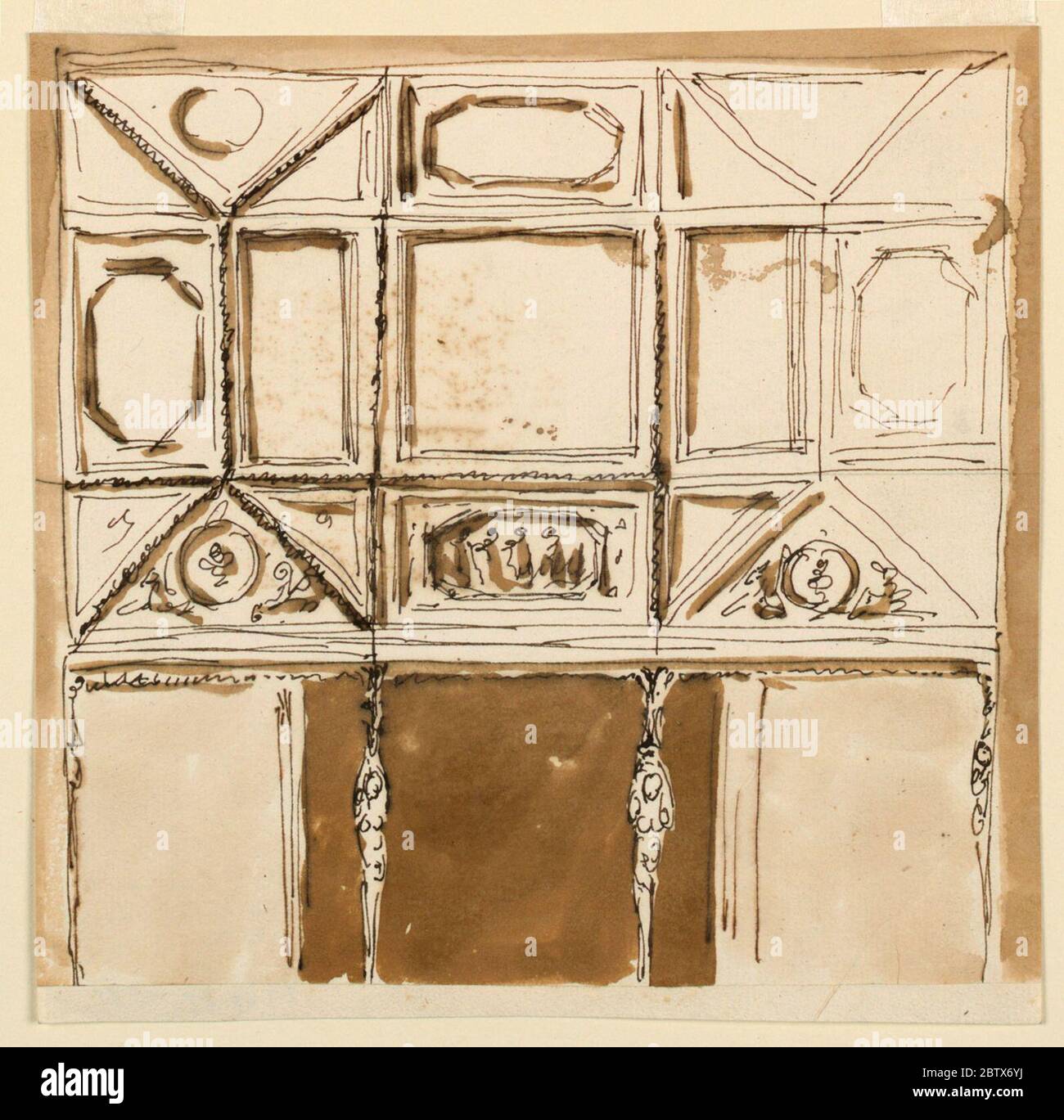 Design for a Section of an Alcove and the Ceiling of a Bedroom ...