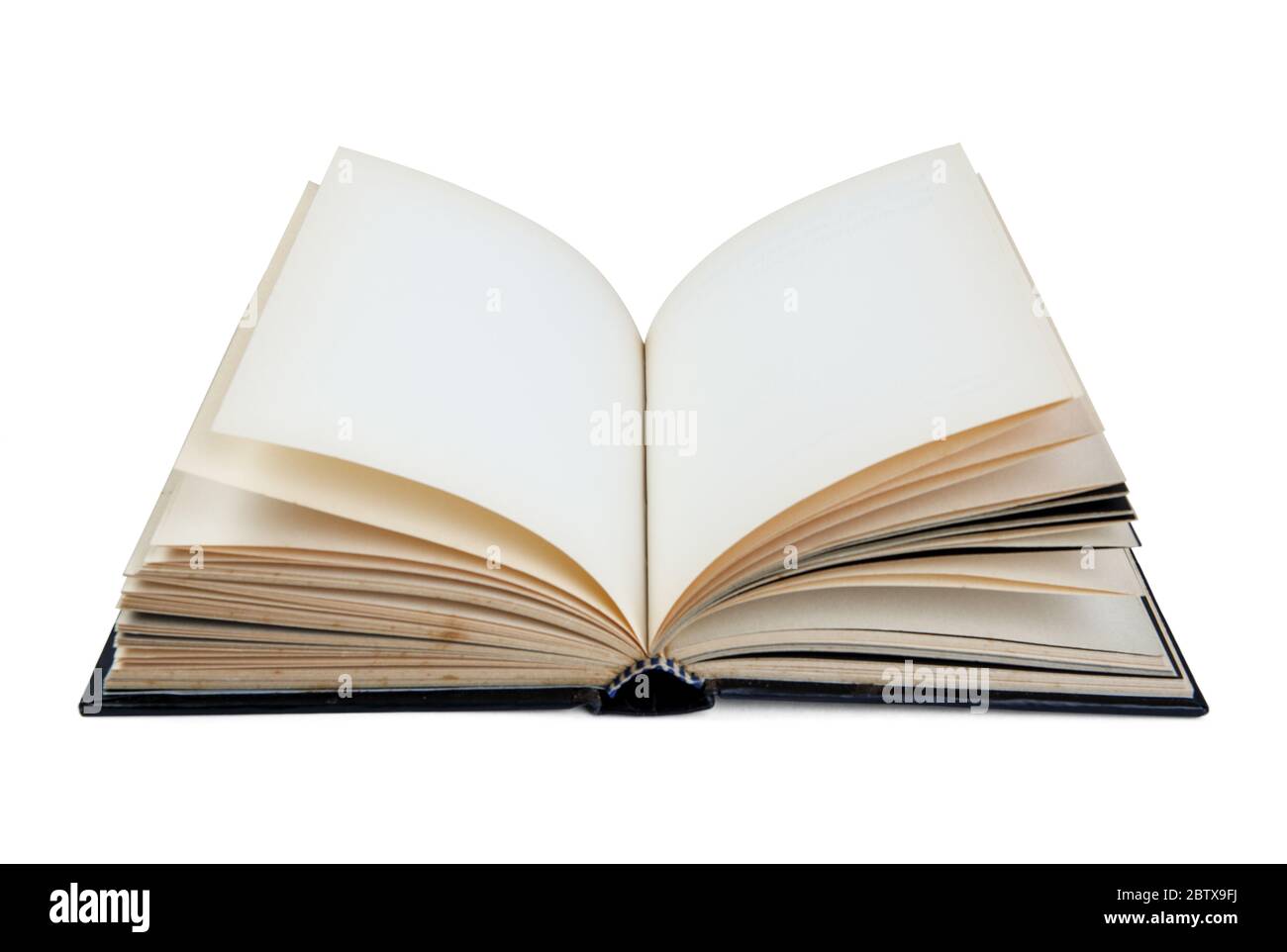 Open book isolated on white background Stock Photo - Alamy