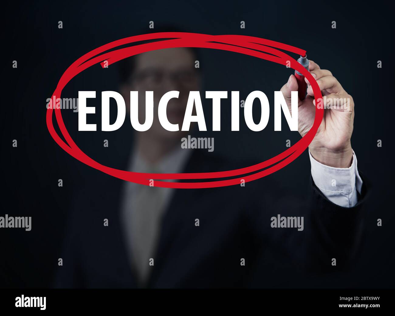 Hand writing sign education hi-res stock photography and images - Alamy