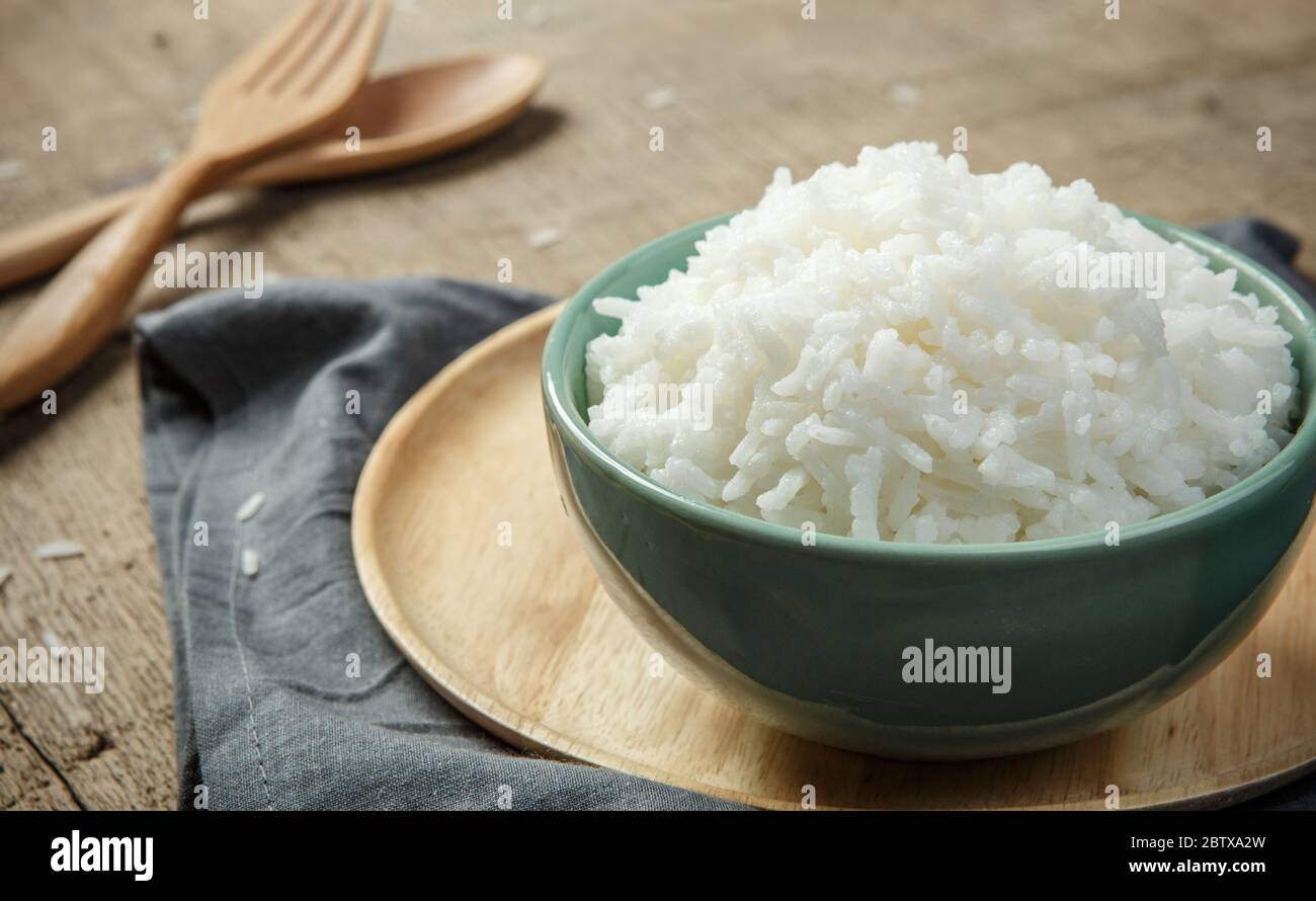 Steamed rice close-up - soft focus Stock Photo - Alamy