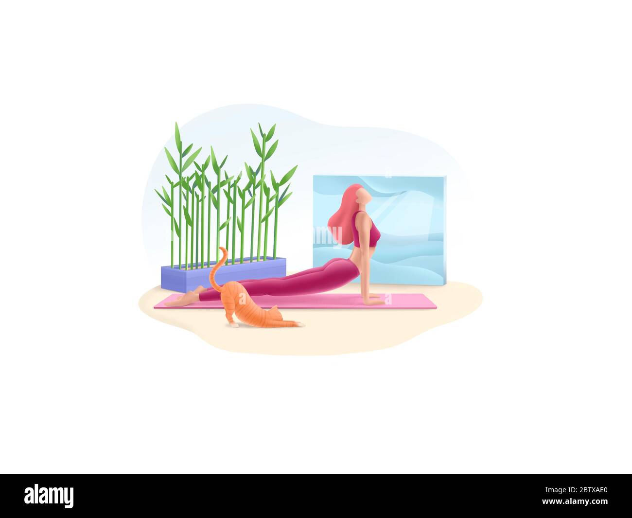 home yoga. Keep calm and do yoga. Relax Stock Photo - Alamy