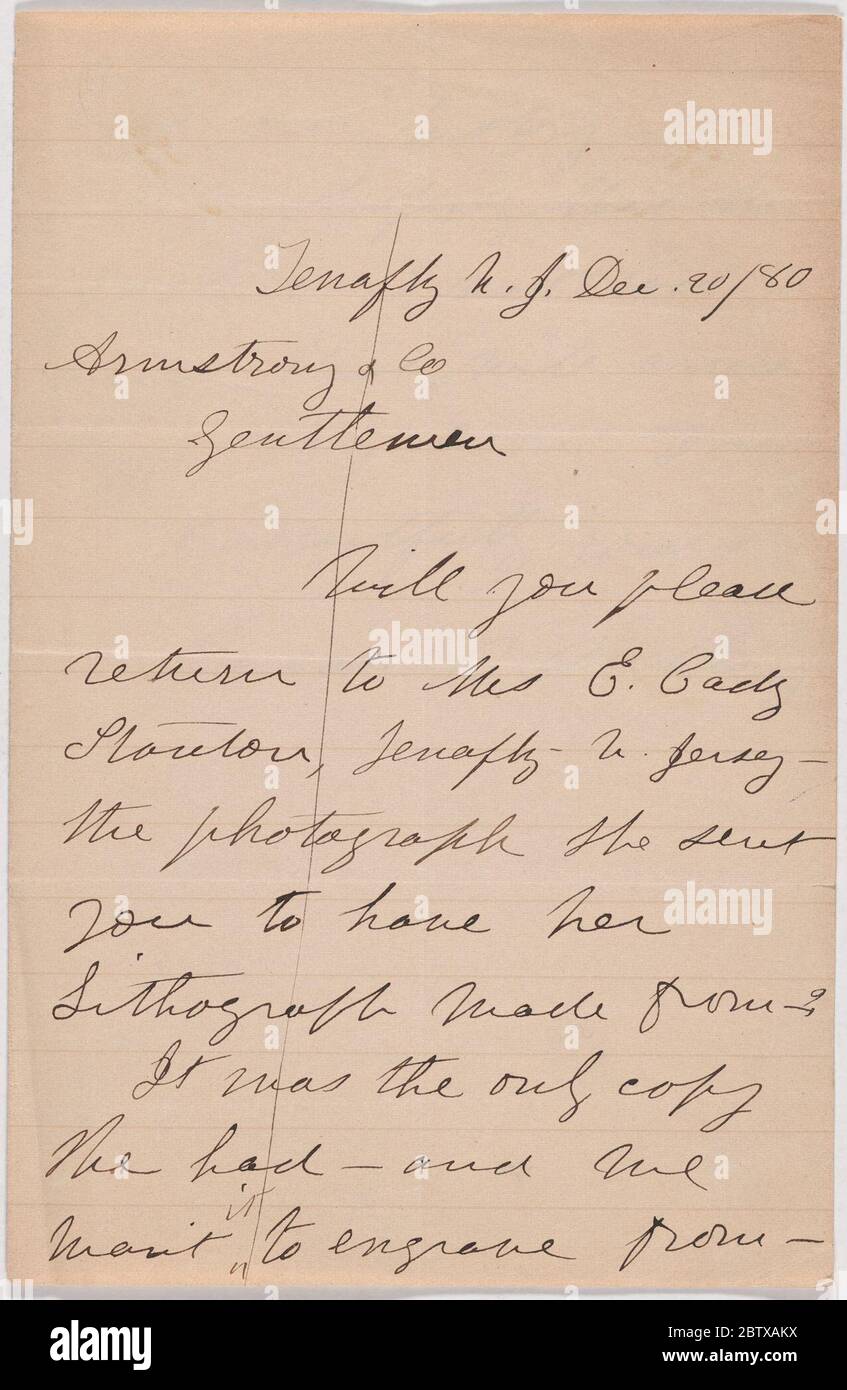 Letter from Susan B Anthony Stock Photo - Alamy