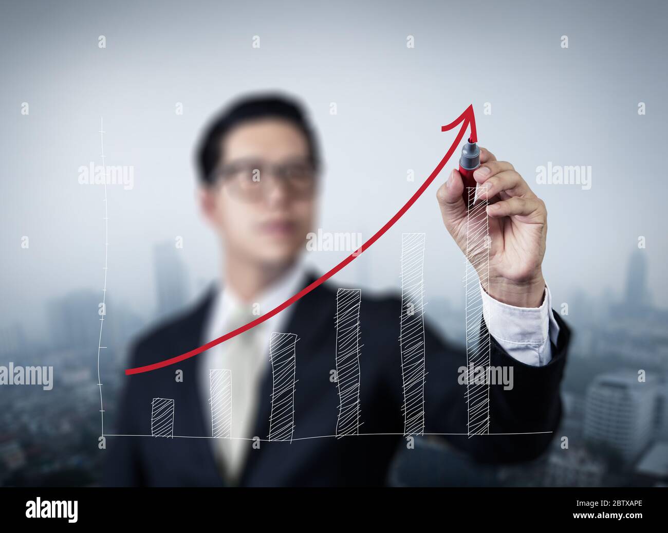 Hand drawing graph magic hi-res stock photography and images - Alamy
