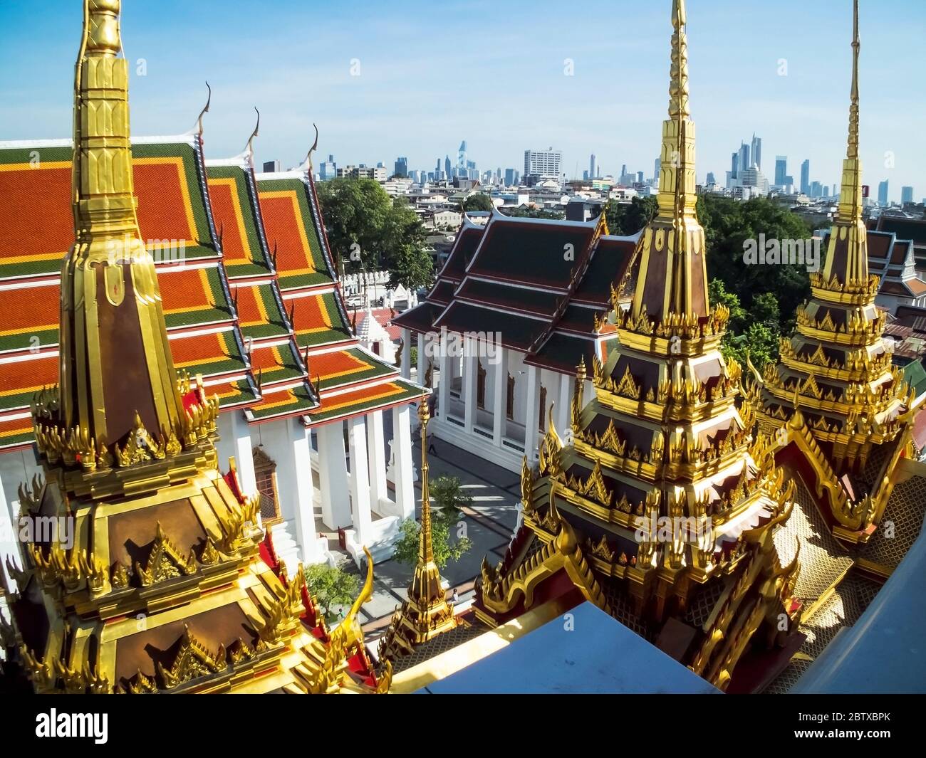 Loha Prasat Wat Ratchanatda temple in ฺBangkok Thailand Stock Photo - Alamy