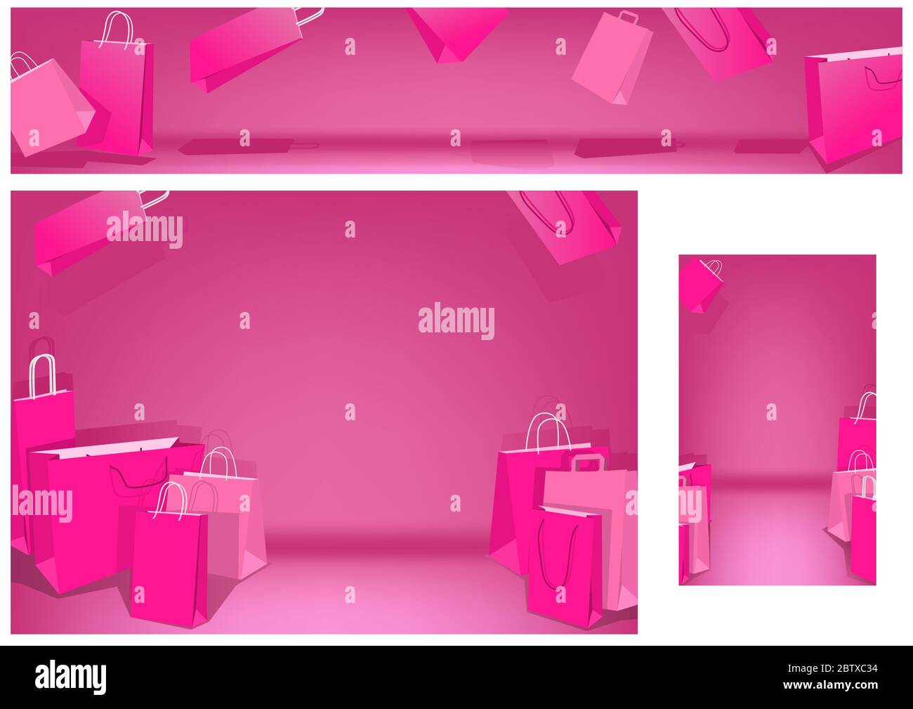 Pink Shopping Bags Set Stock Vector Image & Art - Alamy