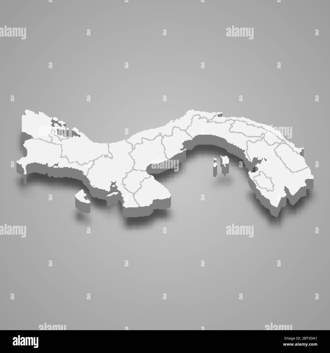3d map of Panama with borders of regions Stock Vector Image & Art - Alamy