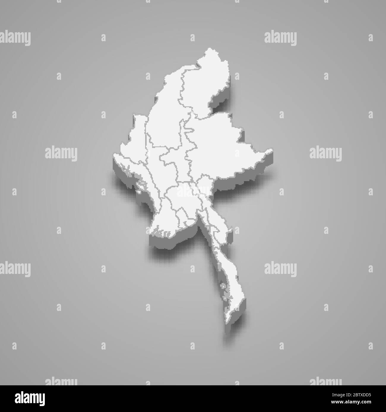 Border map myanmar borders hi-res stock photography and images - Alamy