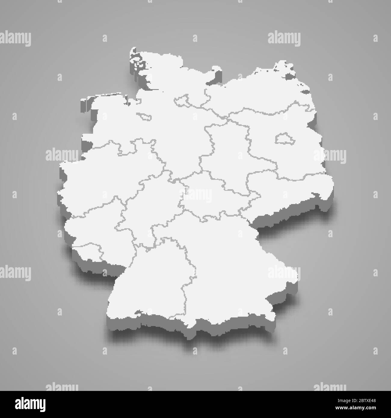 3d map of Germany with borders of regions Stock Vector Image & Art - Alamy