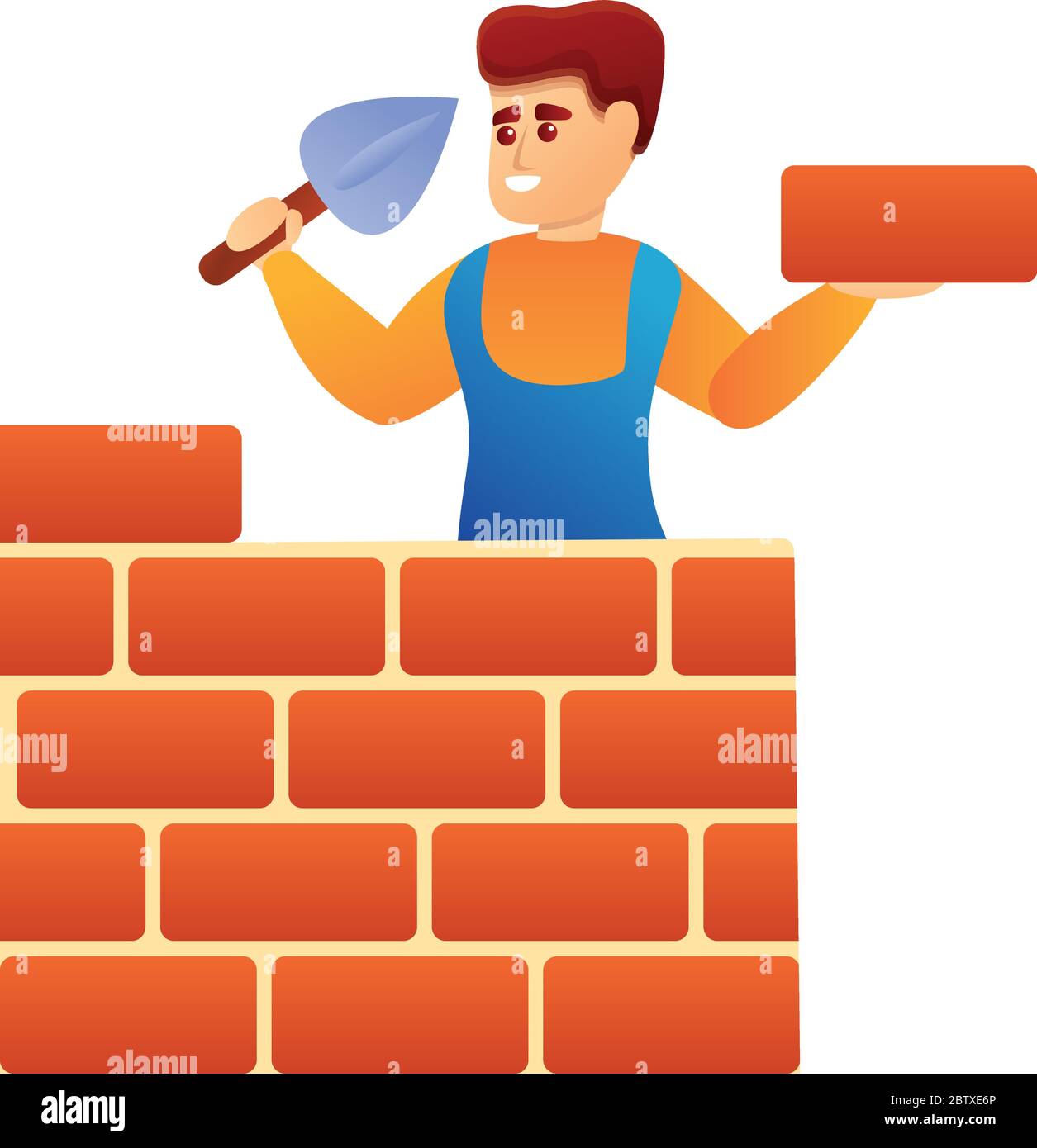 Brick construction icon. Cartoon of brick construction vector icon for ...