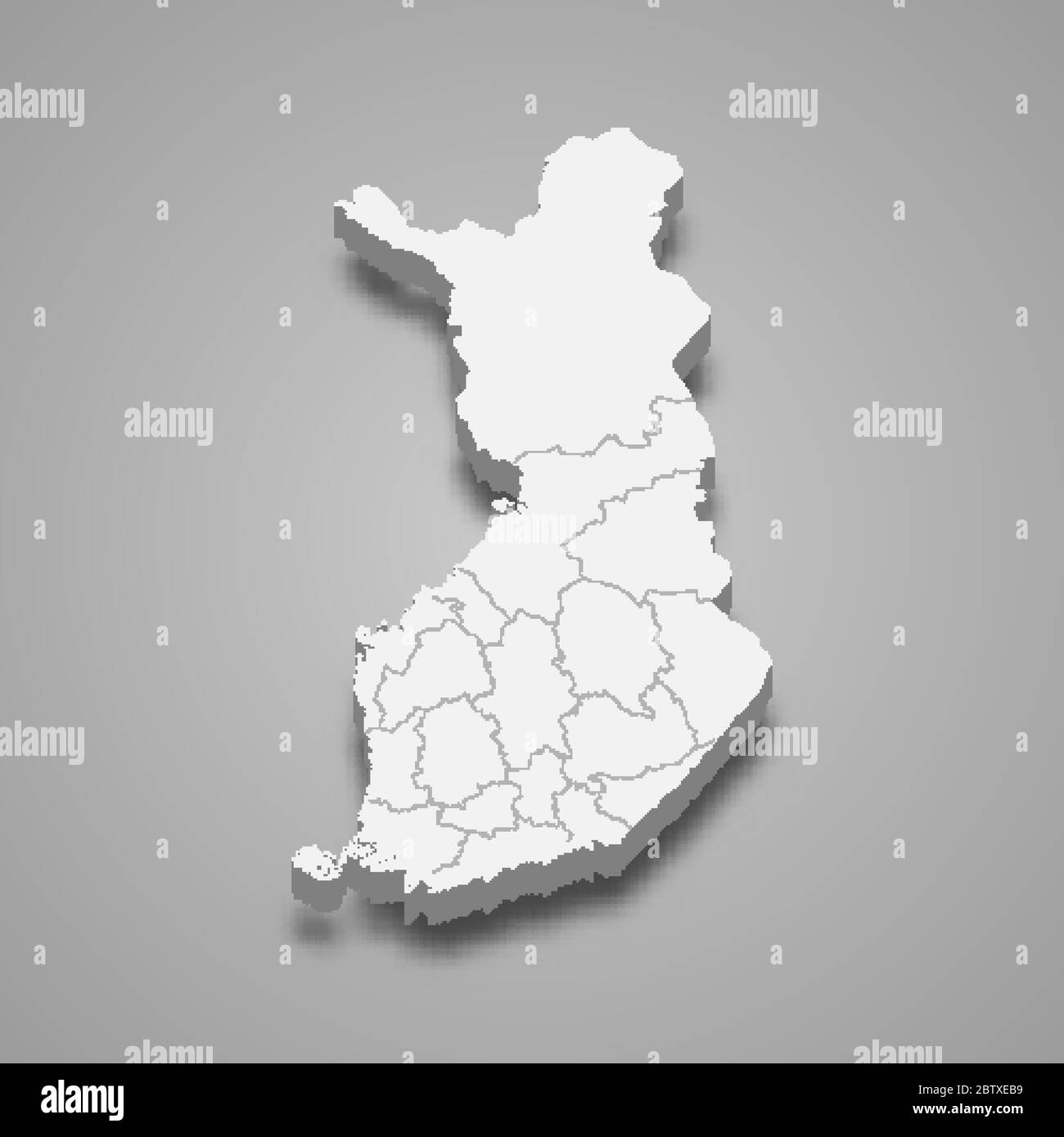 3d map of Finland with borders of regions Stock Vector Image & Art - Alamy
