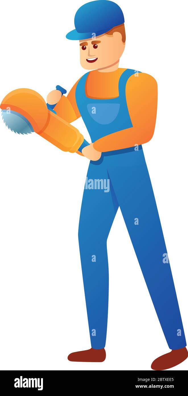 Repairman angle grinder icon. Cartoon of repairman angle grinder vector ...