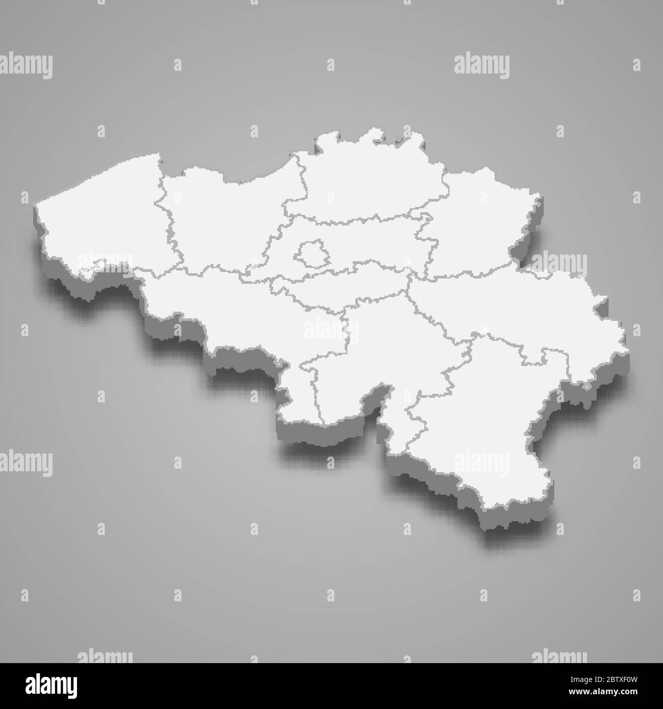 3d map of Belgium with borders of regions Stock Vector Image & Art - Alamy