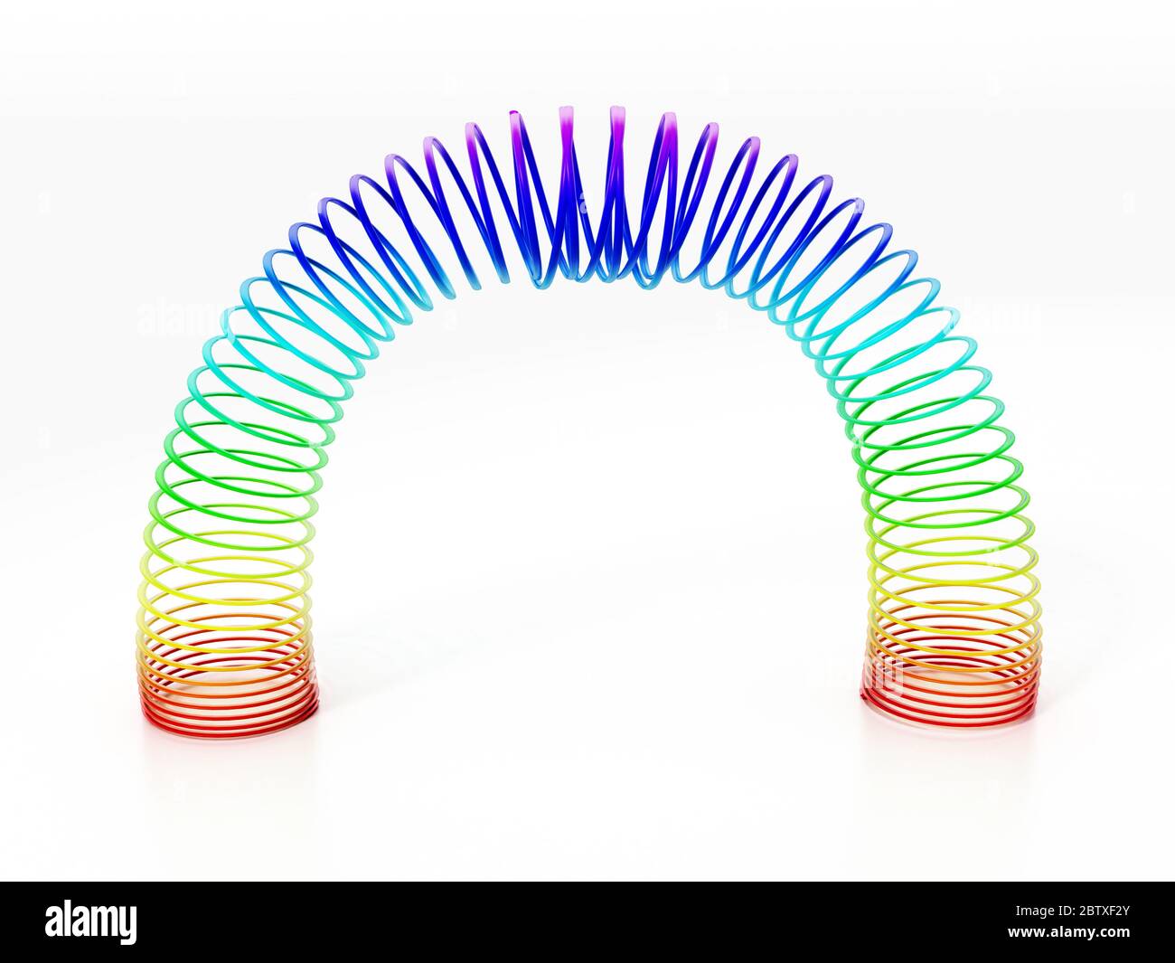 Rainbow colored wire spiral toy. 3D illustration Stock Photo - Alamy