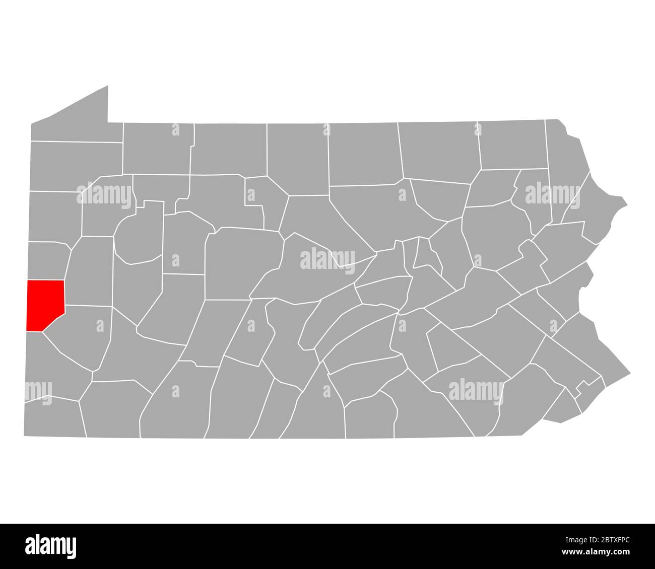 Beaver county map hi-res stock photography and images - Alamy