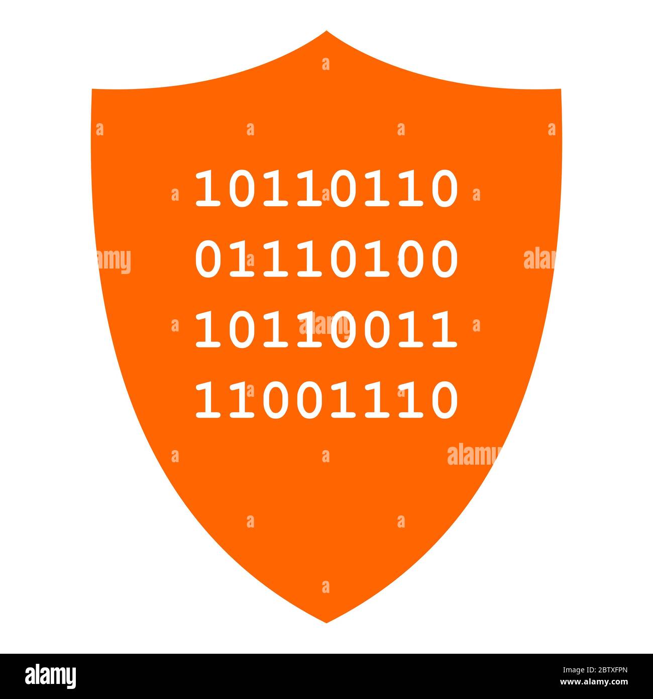 Binary code and shield Stock Photo - Alamy