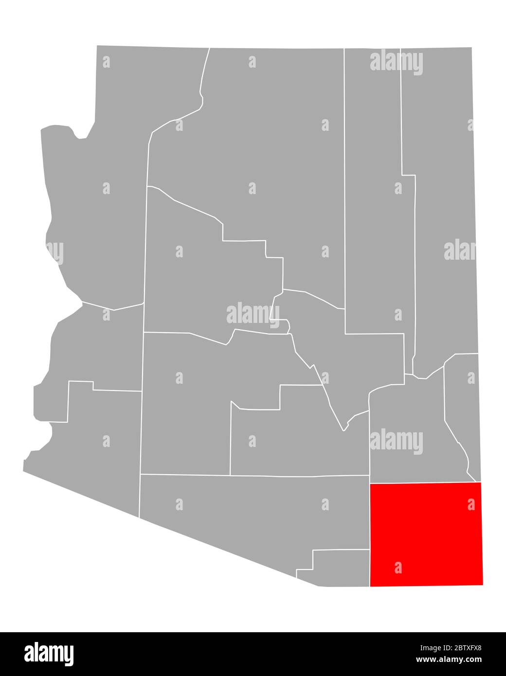 Map of Cochise in Arizona Stock Photo - Alamy