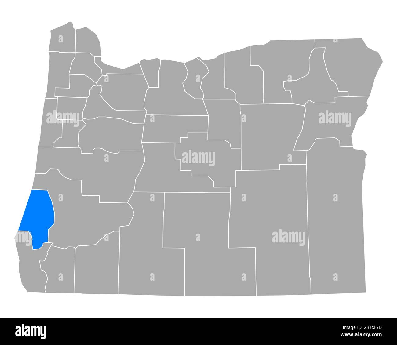 Map of Coos in Oregon Stock Photo - Alamy