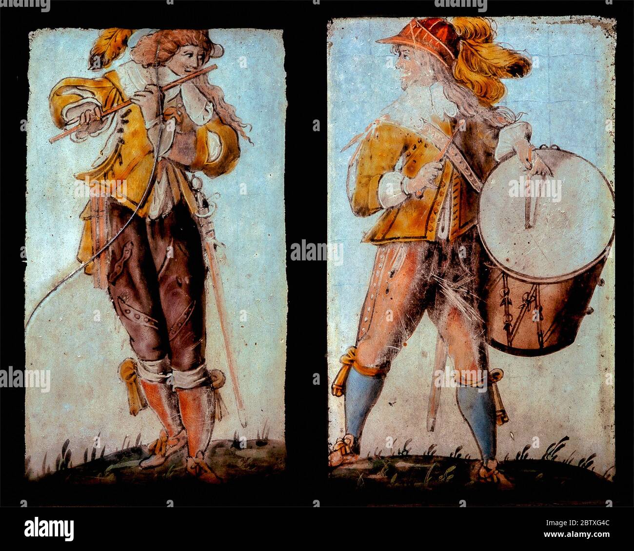 English Civil War Royalists, an army flautist or fife player and an ...