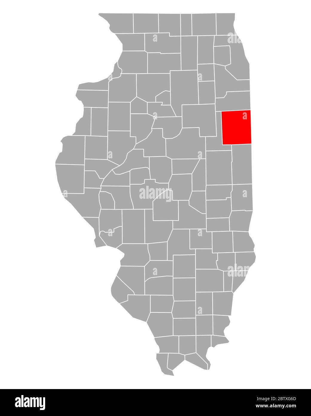 Map of Iroquois in Illinois Stock Photo - Alamy
