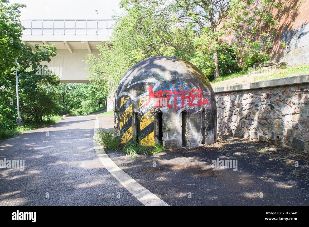 Folimanka shelter, Cold War bunker, emergency exit in Folimanka park in ...