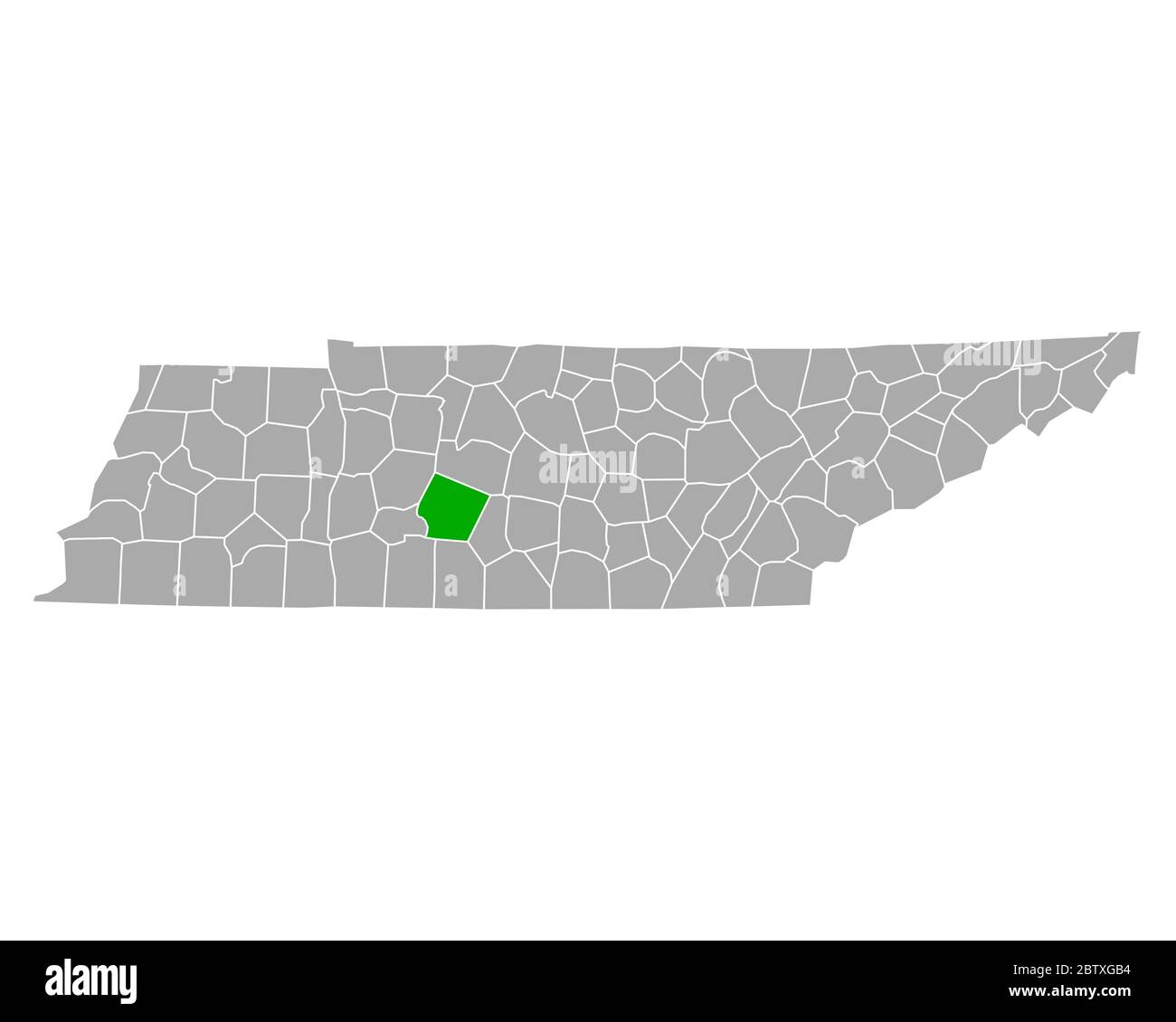 Map of Maury in Tennessee Stock Photo - Alamy