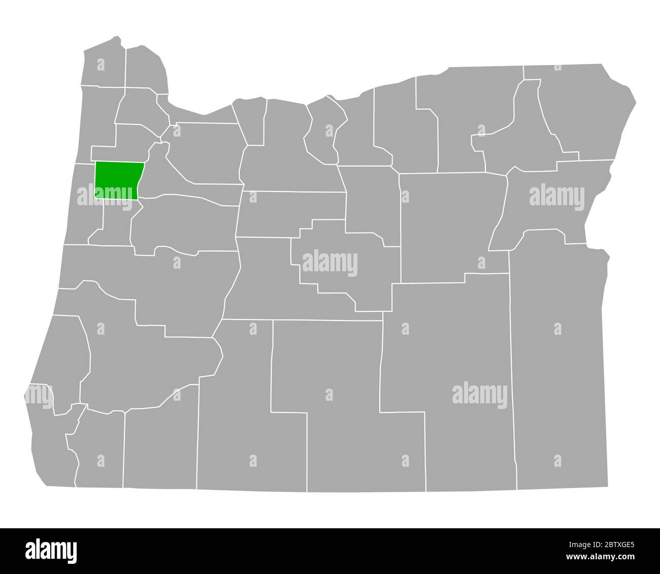 Map of Polk in Oregon Stock Photo - Alamy