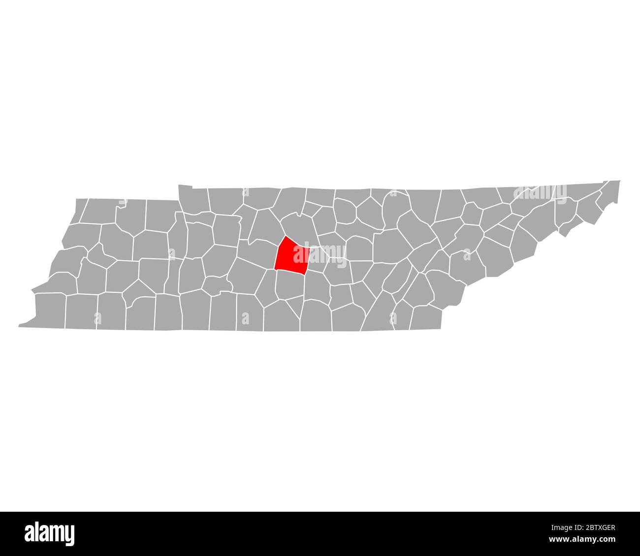 Map of Rutherford in Tennessee Stock Photo - Alamy