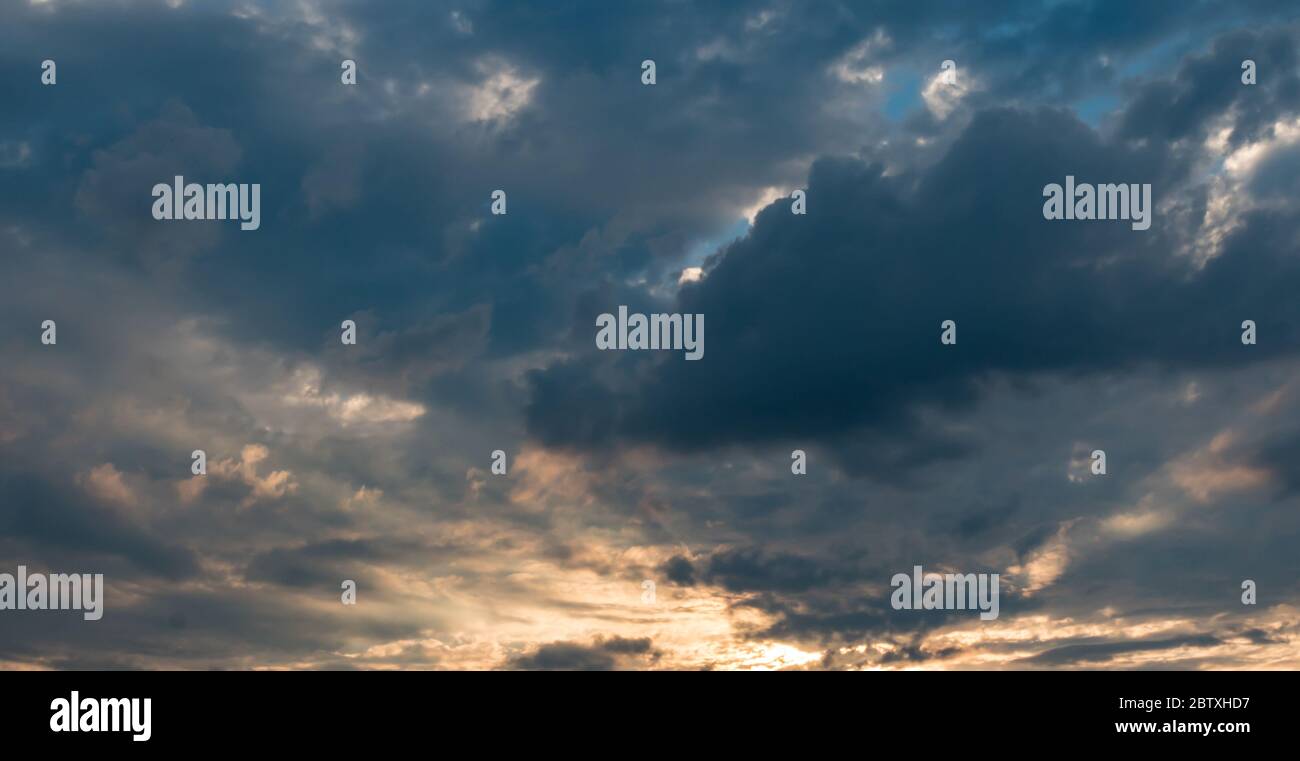 Dark sky with heavy and rainy clouds. Sky background Stock Photo - Alamy