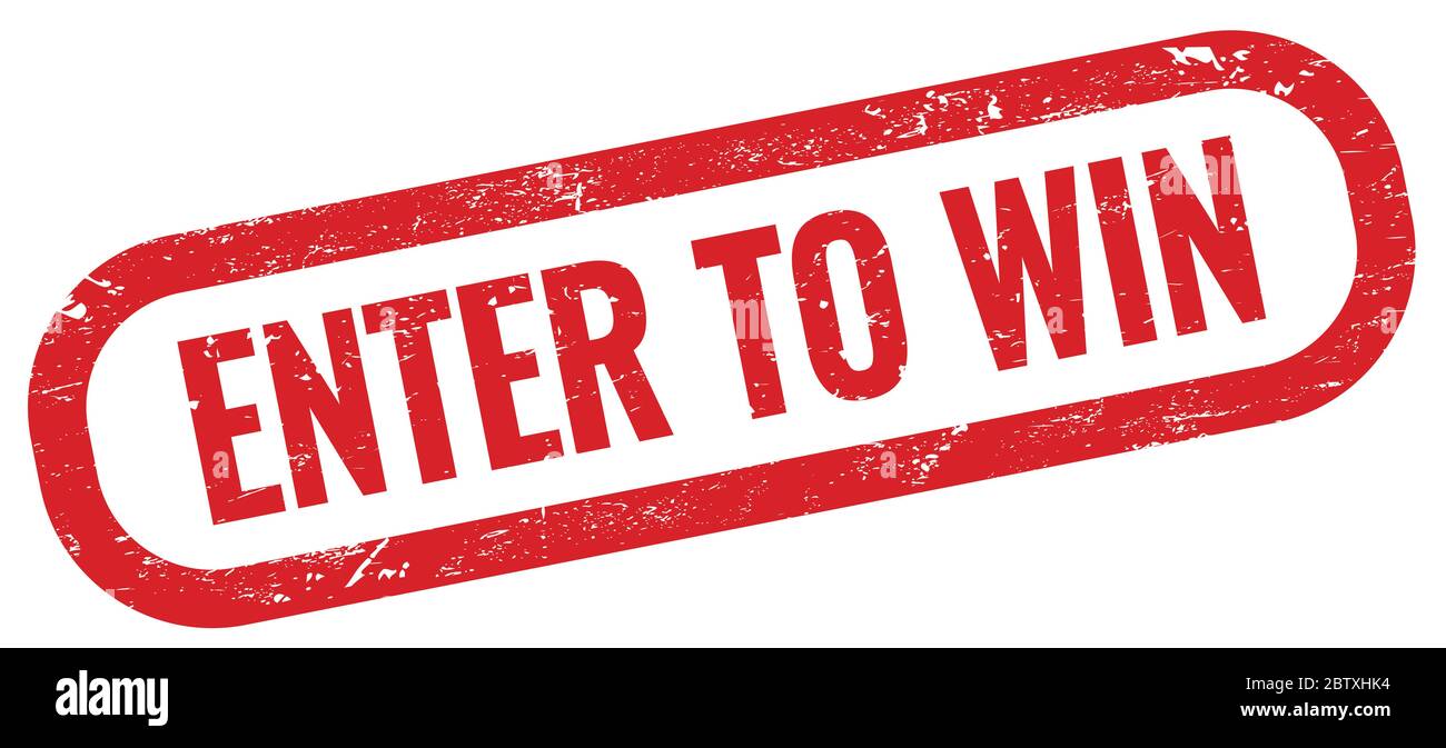 ENTER TO WIN red grungy rectangle stamp sign Stock Photo - Alamy
