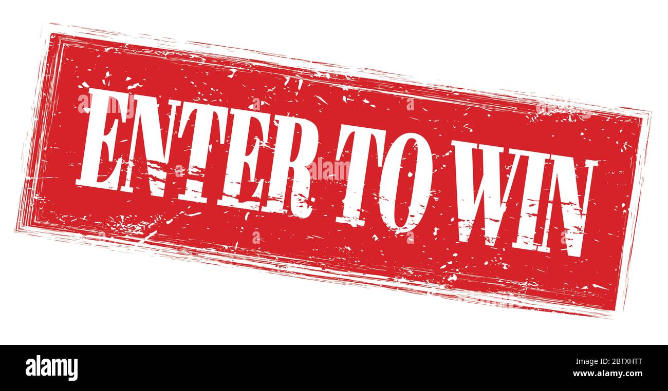 ENTER TO WIN red grungy rectangle stamp sign Stock Photo - Alamy