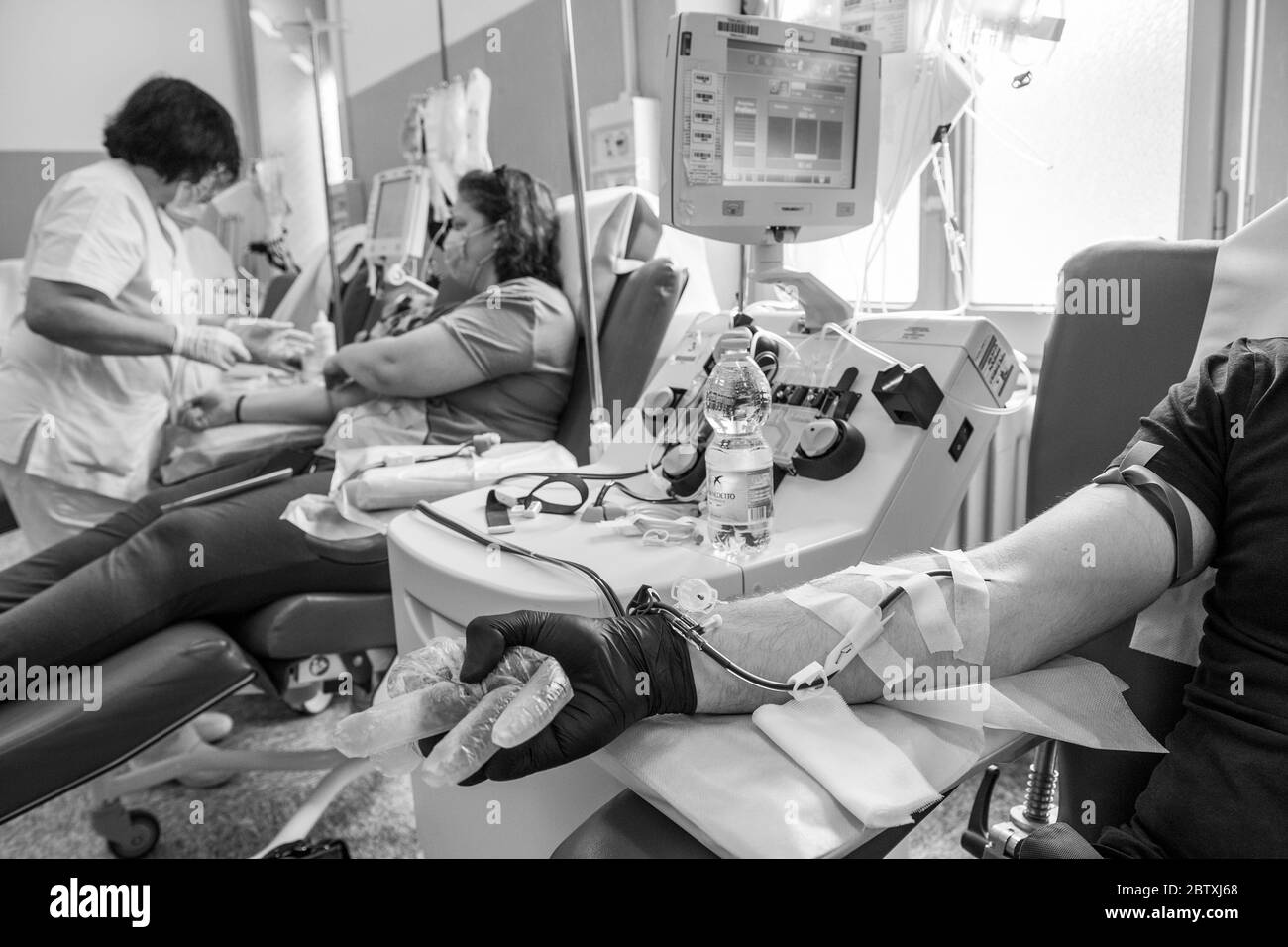 Italy, Pavia, San Matteo hospital, plasma donation center Stock Photo ...