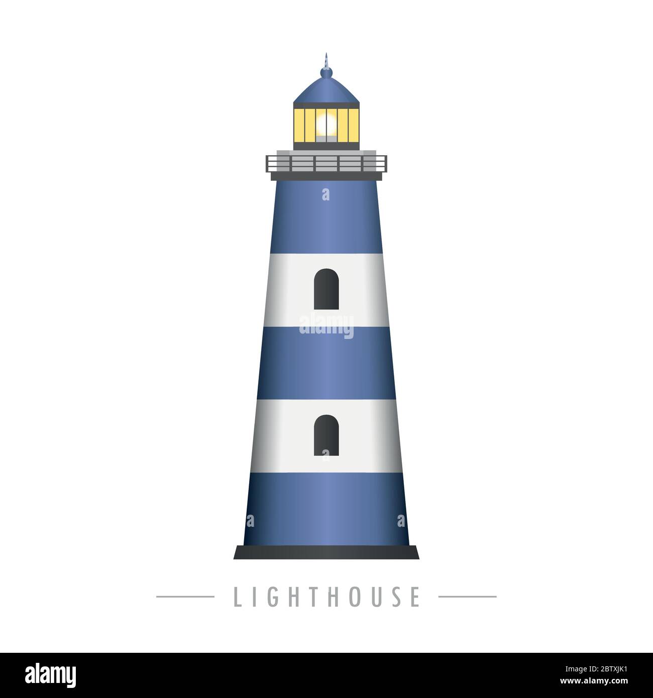 blue and white lighthouse isolated vector illustration EPS10 Stock ...