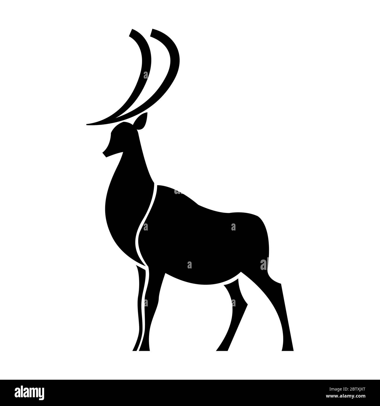 Stylized deer silhouette hi-res stock photography and images - Alamy