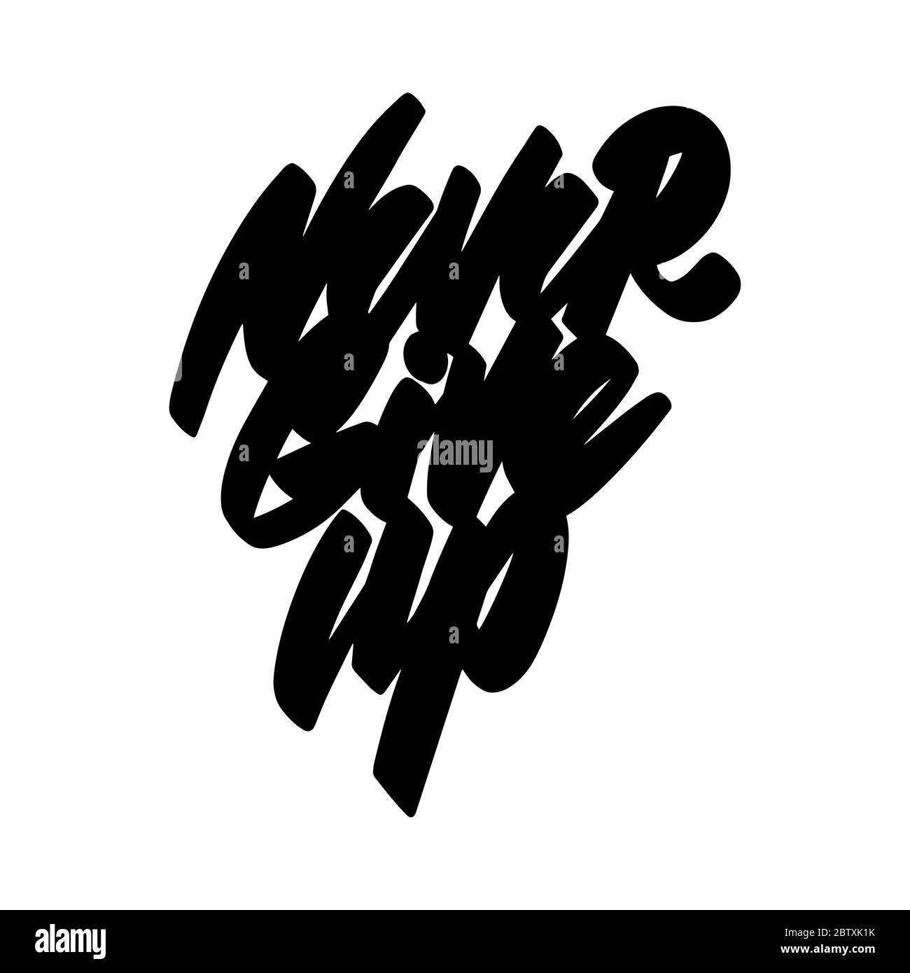 The inscription Never give up with a brush Label, logo, icon, sign ...