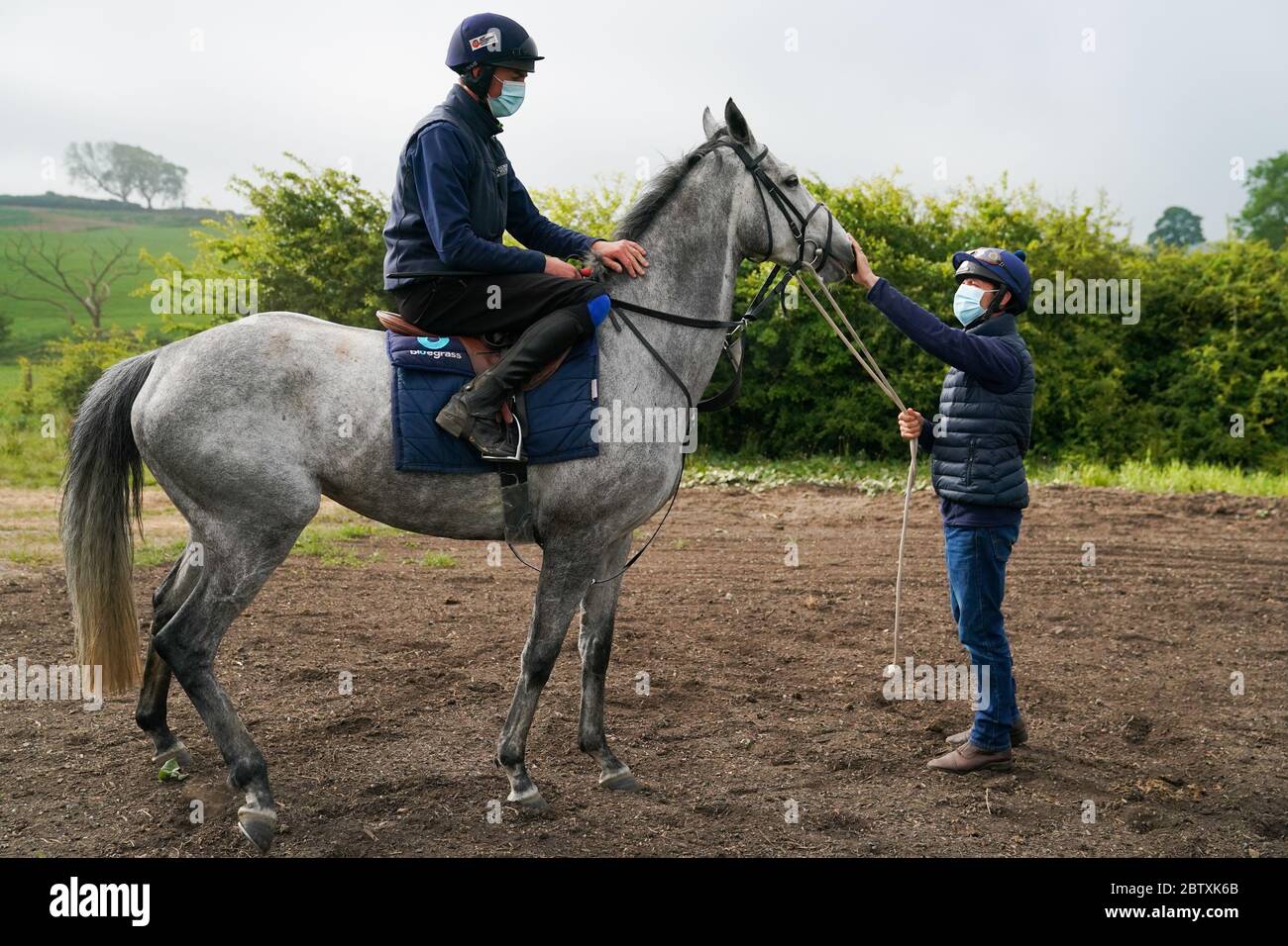 Jockey jason moscrop on gallops howe hill stables hi-res stock ...