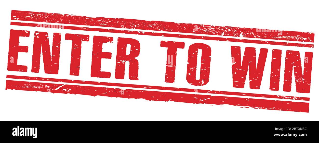 ENTER TO WIN red grungy rectangle stamp sign Stock Photo - Alamy