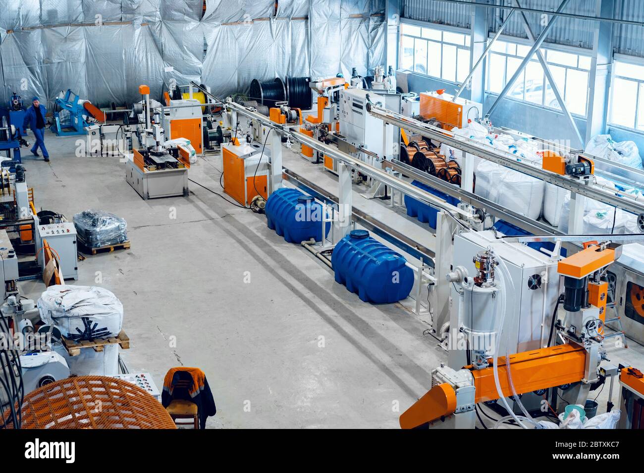 Inside the new factory manufacturing electrical cable. Cable production ...