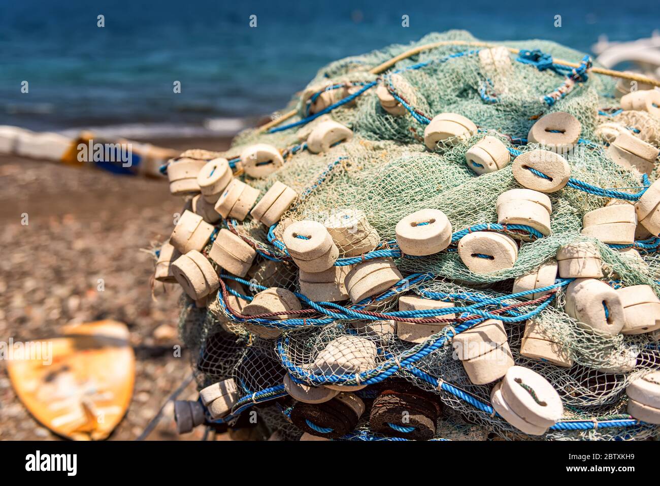 Fishing net with floats. Fisheries. Bali, Indonesia Stock Photo - Alamy