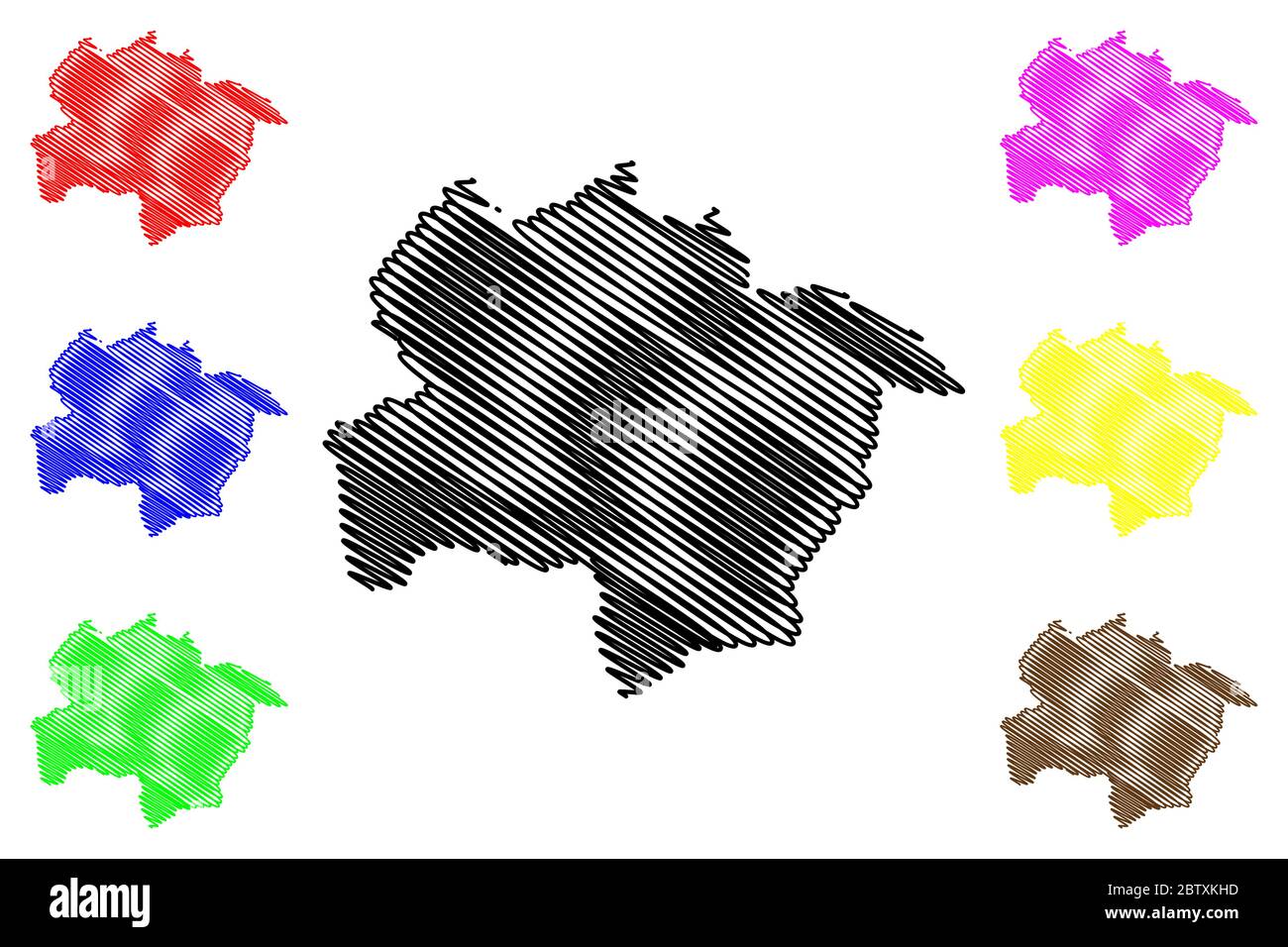 Hamm City (Federal Republic of Germany, North Rhine-Westphalia) map vector illustration ...