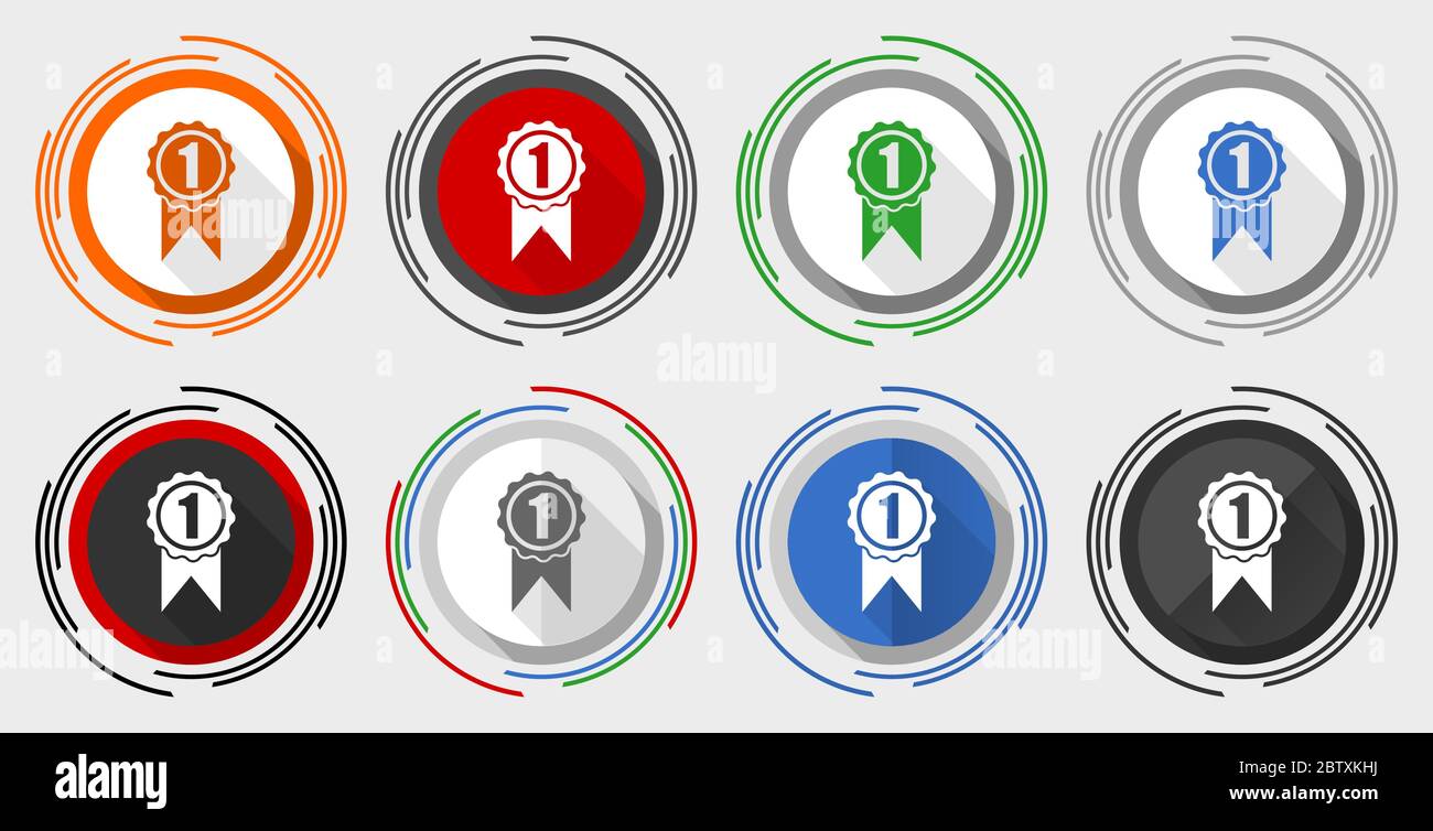 Victory vector icon set, first, winner modern design flat graphic in 8 ...