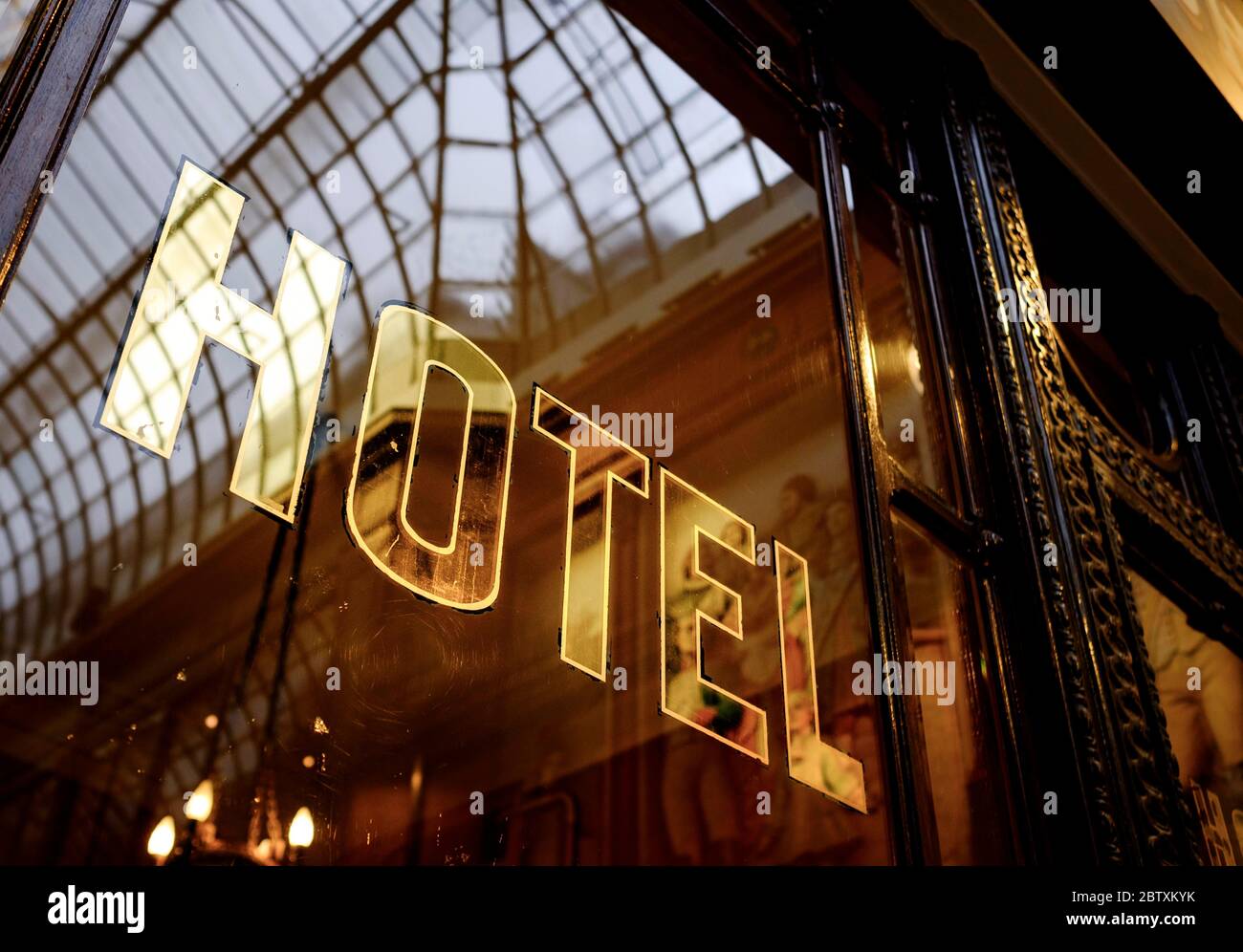 Golden lettering Hotel, Paris, France Stock Photo - Alamy